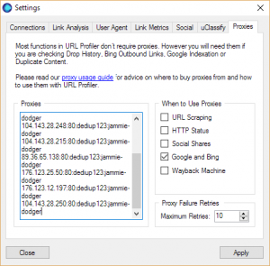 Using Proxies with URL Profiler - URL Profiler