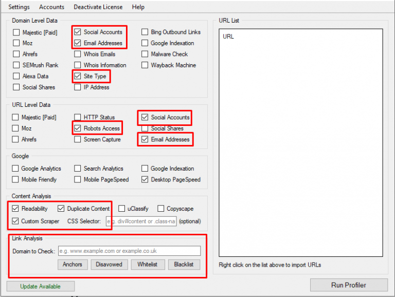 Update 2.0 – Upgraded Screen Capture & Scraping - URL Profiler